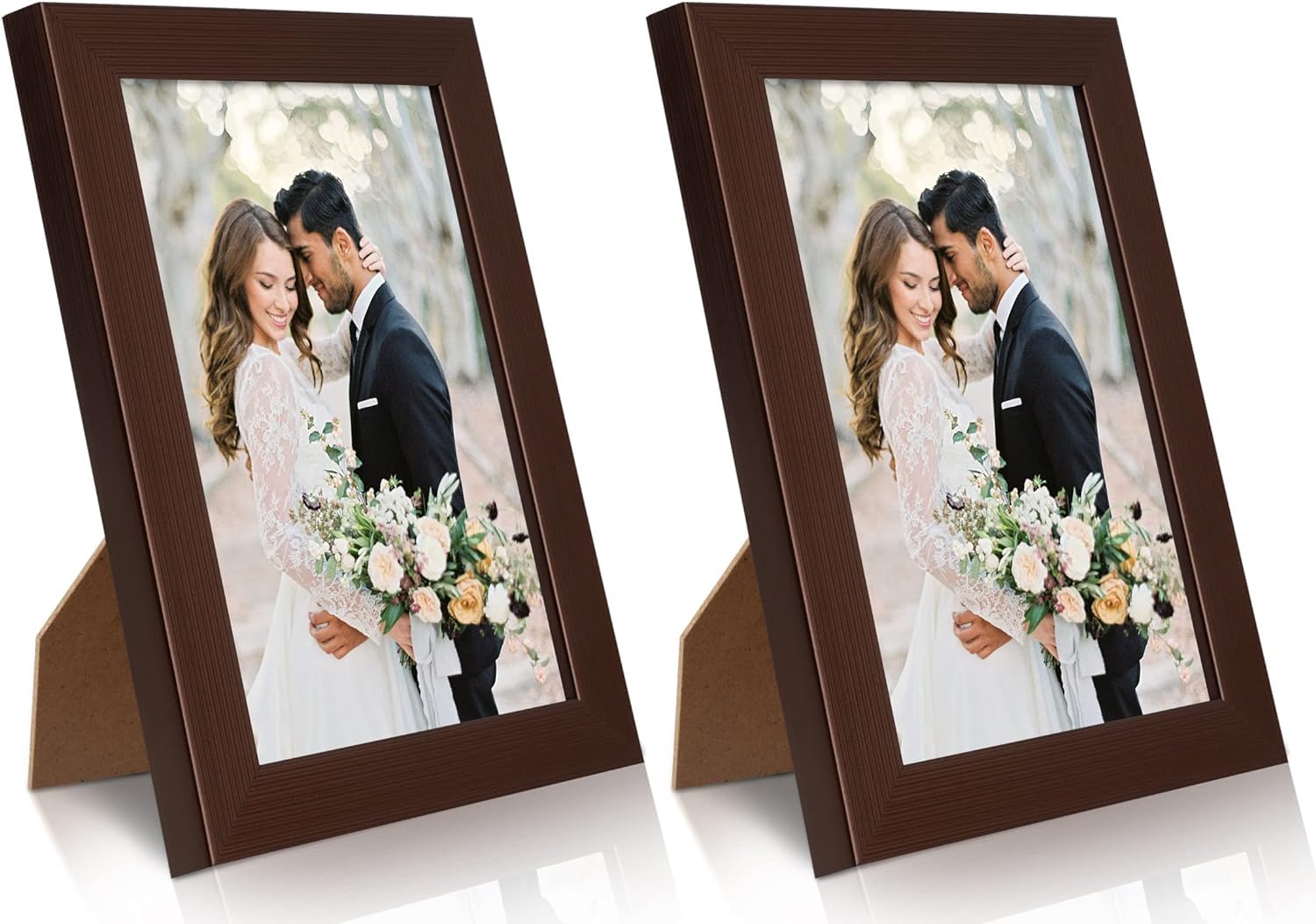 Snapklik.com : PECULA 2 Pack 4x6 Picture Frame, Brown Picture Frame For ...