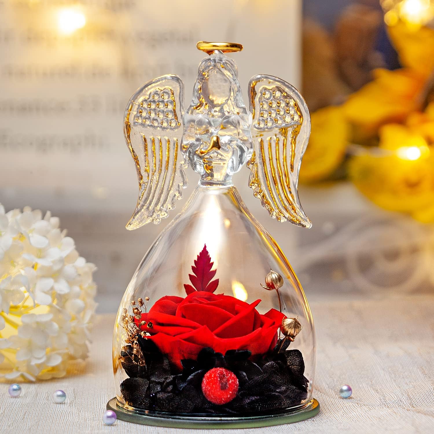 Amazon.com: Suturun Angel Rose Gifts for Women,Angel with Roses Gifts ...