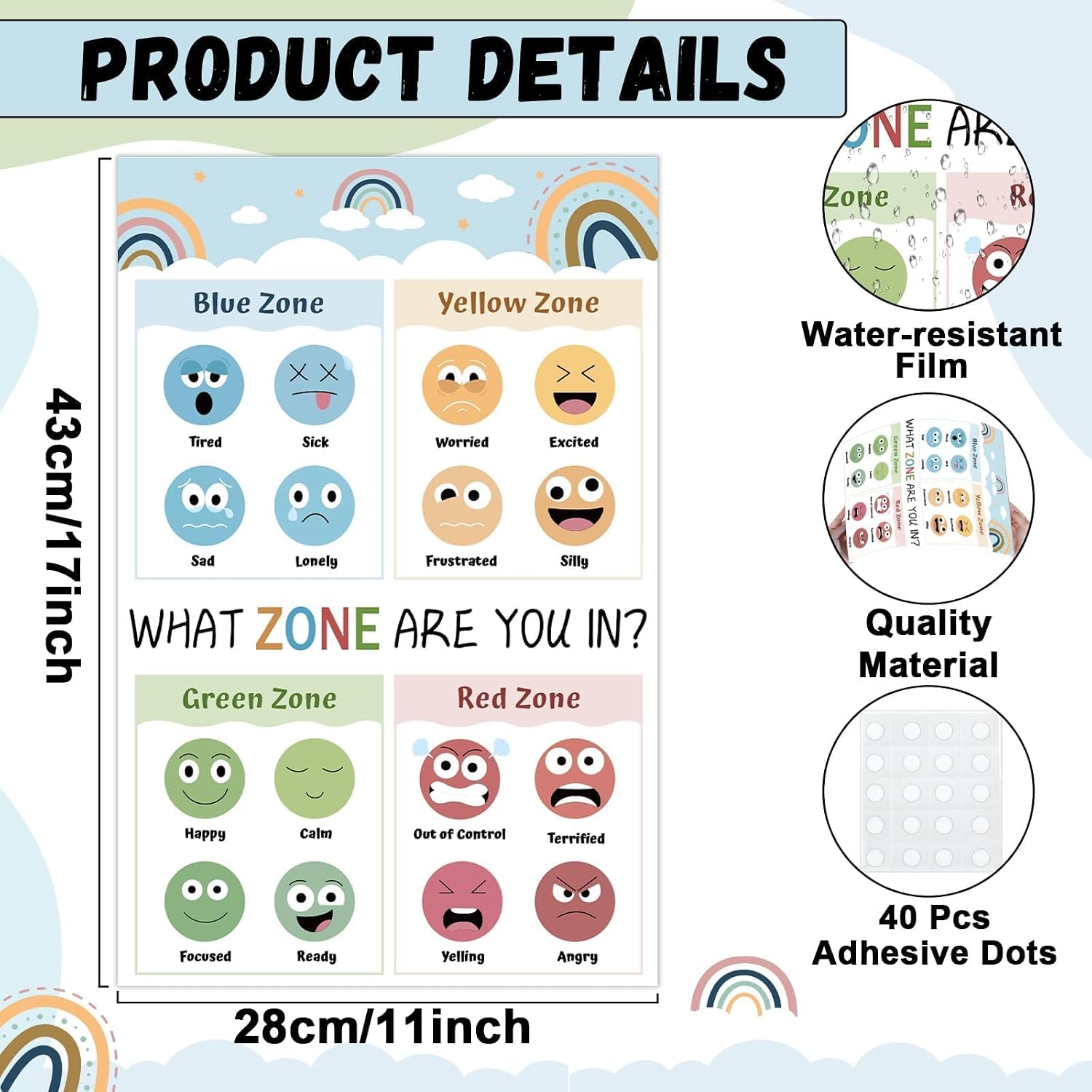 Feelings Chart for Kids Boho Emotions Poster New Caledonia | Ubuy