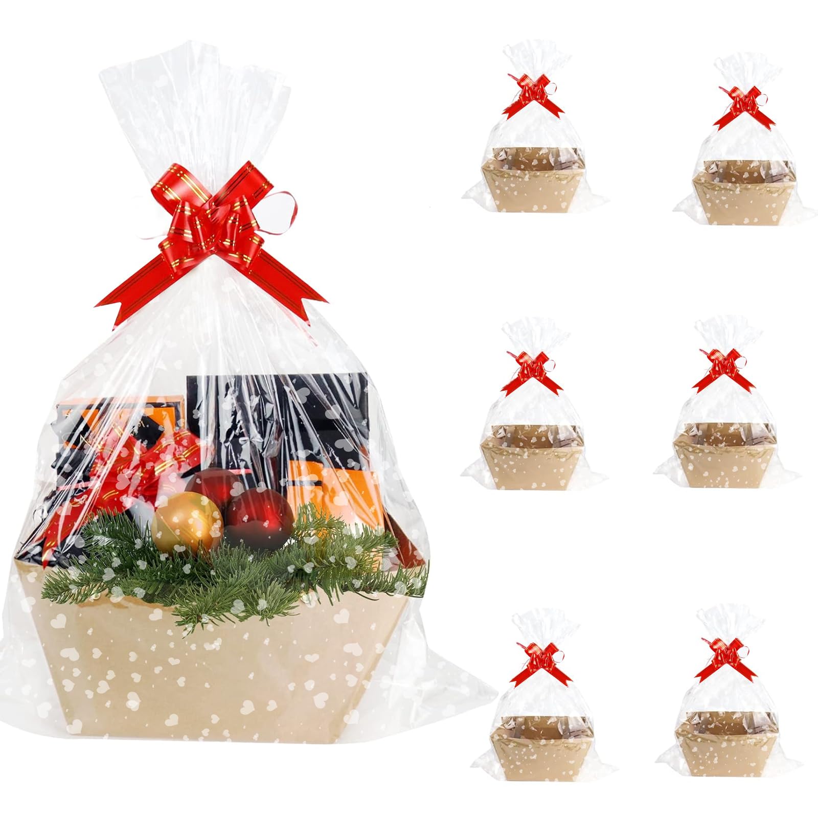 Amazon.com: 6 PCS Baskets For Gifts Empty, Sturdy Kraft Gift Basket ...