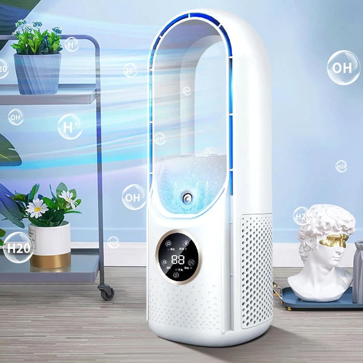 Amazon.com: Bladeless Fan Portable Air Conditioner LED Display Desktop ...