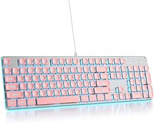 Amazon.com: iTastatur Typewriter Keyboard 104-key Pink Square Punk ...