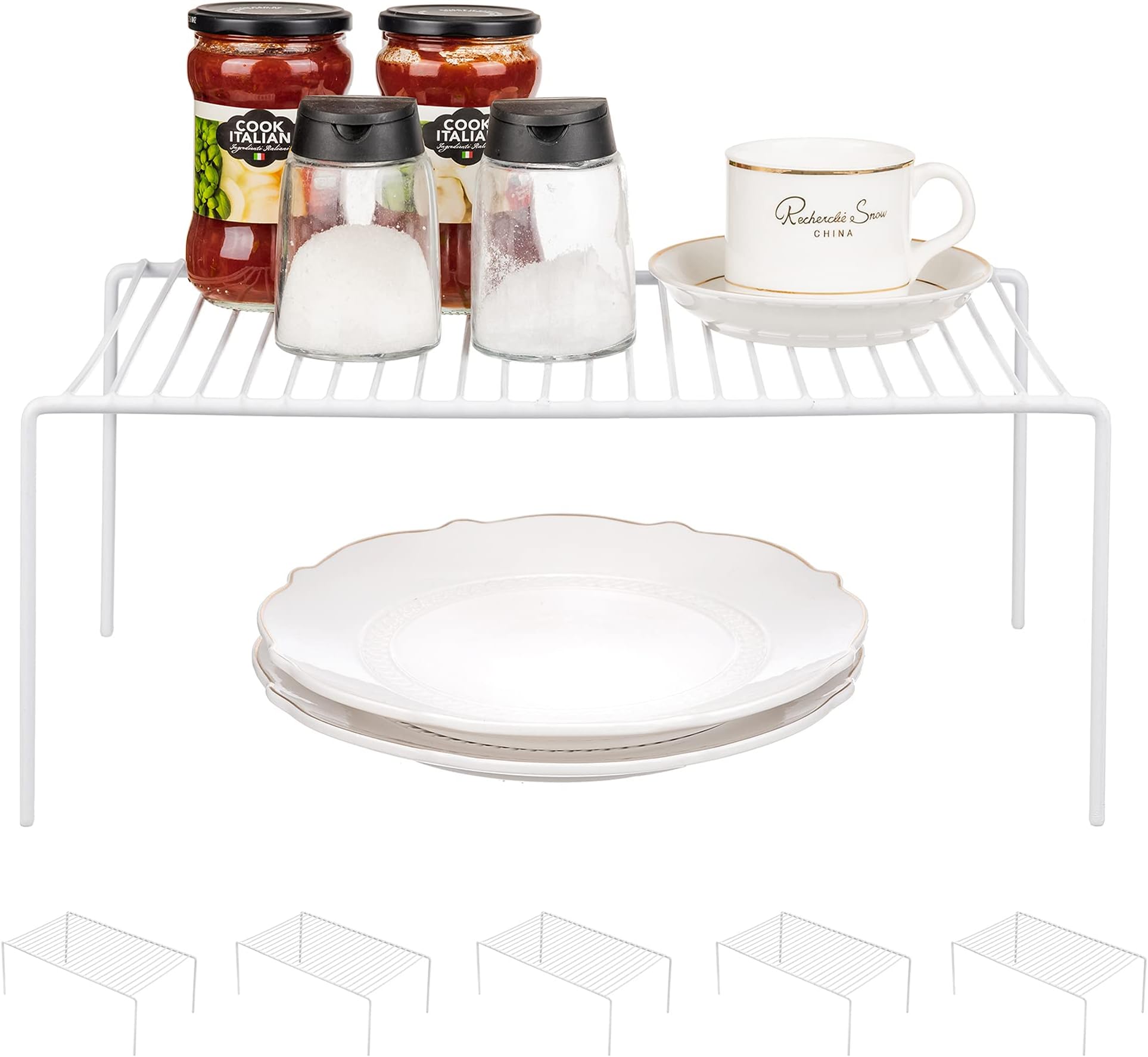 Amazon.com: Halyuhn Kitchen Stackable Shelves 2Pack, Cabinet Storage ...