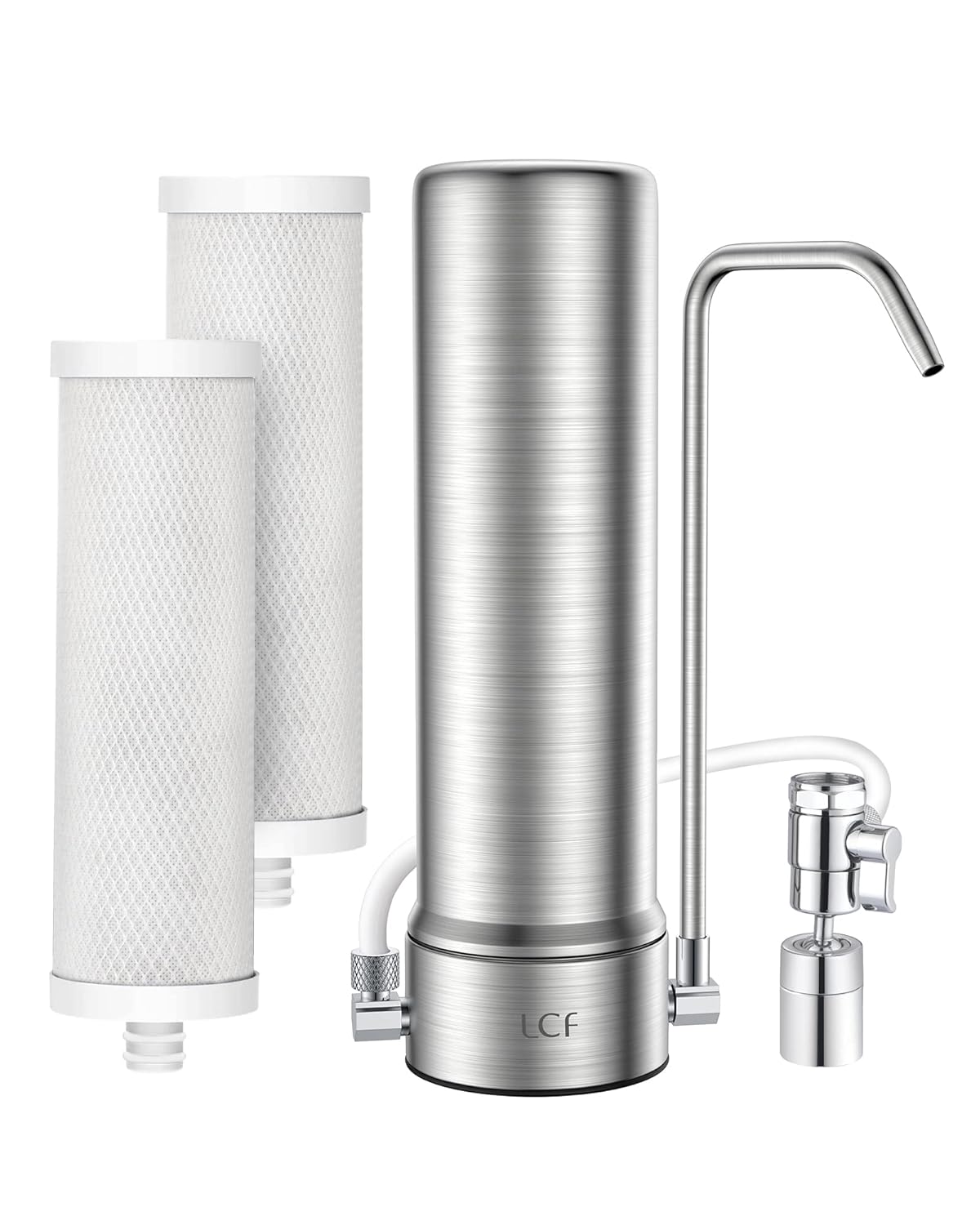 LCF Upgrade Countertop Water Filter, 𝐒𝐢𝐥𝐯𝐞𝐫 𝐈𝐨𝐧𝐬 Enhanced 6-Stage ...