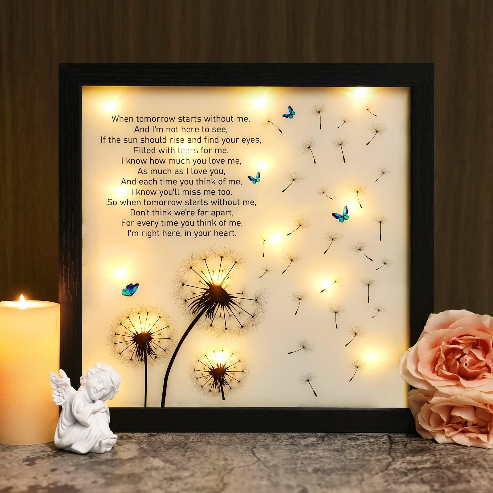 Amazon.com - NOIENSI - Memorial Gifts - LED Shadow Box - Sympathy Gift ...