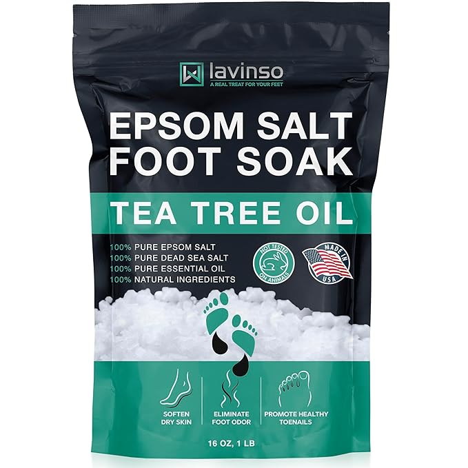 Amazon.com: Tea Tree Oil Foot Soak with Epsom Salt - Made in USA - for ...