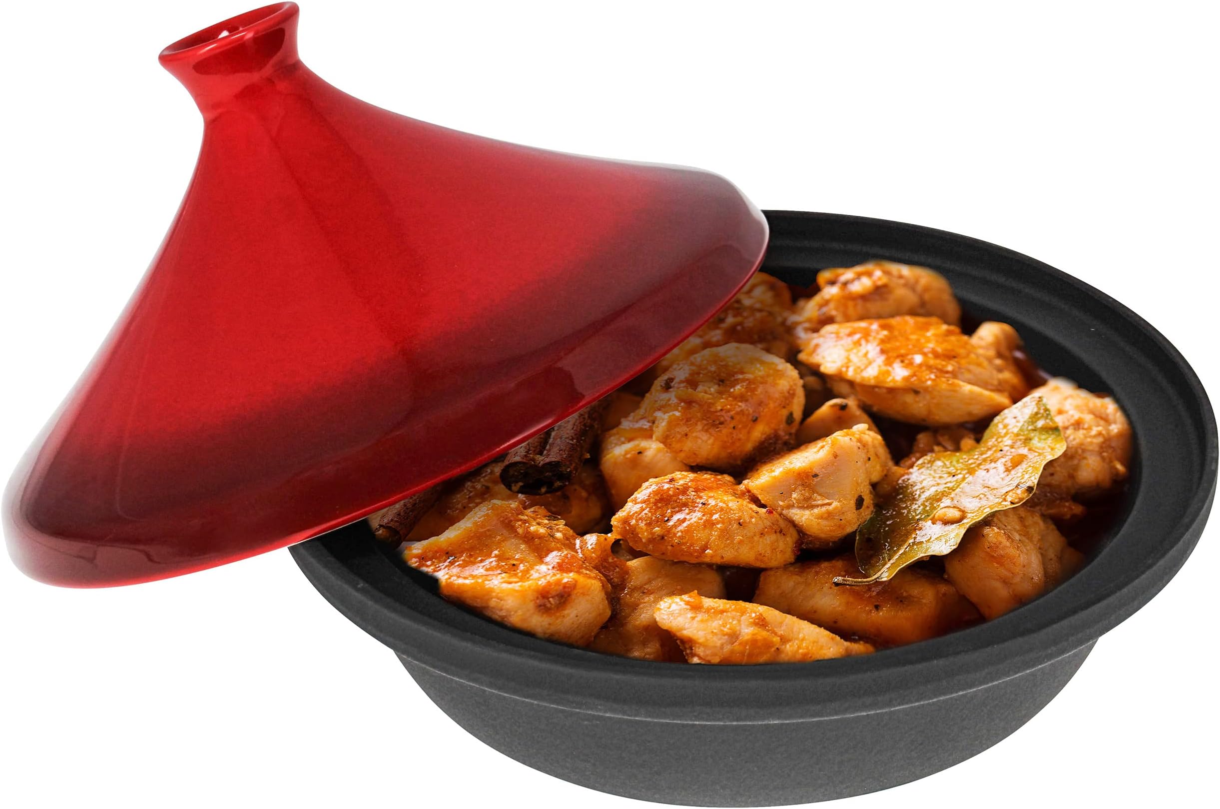 Amazon.com: Tagine Moroccan Cast Iron 4 qt Cooker Pot with Recipe Book ...
