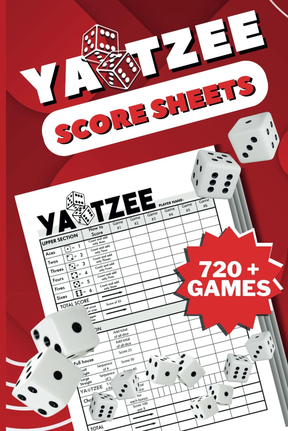 Score Pads For Yahtzee : Large Print 6X9 Yahtzee Score Sheets 720 ...