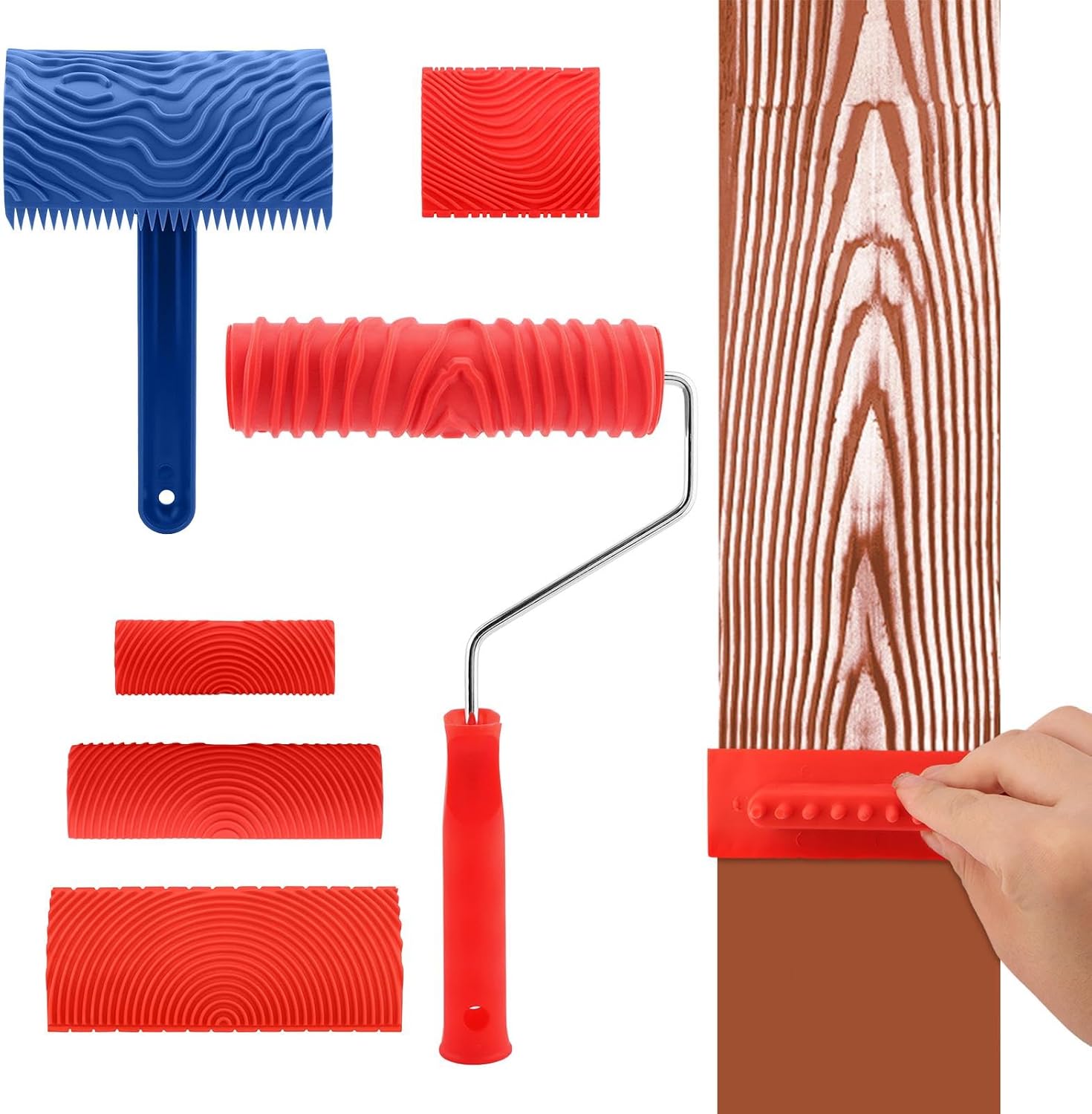 Amazon.com: LOQJSS 6Pcs Wood Graining Tool Set,Fake Wood Grain Roller ...