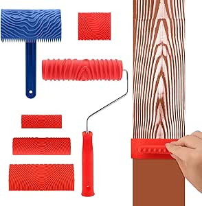 Wood Grain Tool Set, 6 Pcs Wood Graining Tool, Textured Pattern Roller ...
