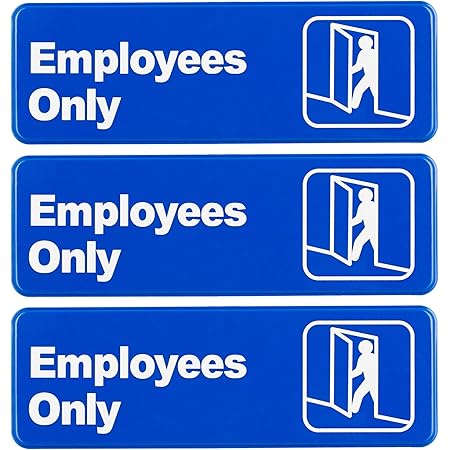 Amazon.com : Excello Global Products Employees Only Sign: Easy to Mount ...