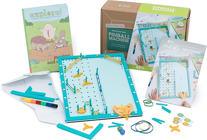 Amazon.com: KiwiCo - Pinball Machine for Kids, Mini Tabletop Pinball ...