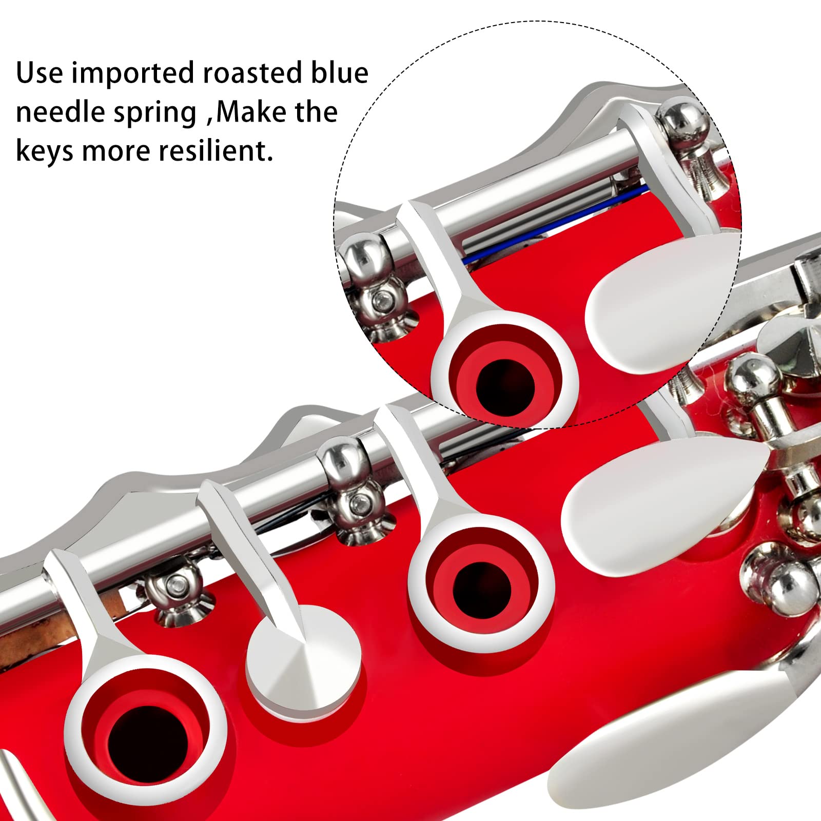 Snapklik.com : EASTROCK Clarinet Bb Flat 17 Nickel Keys Red Student ...