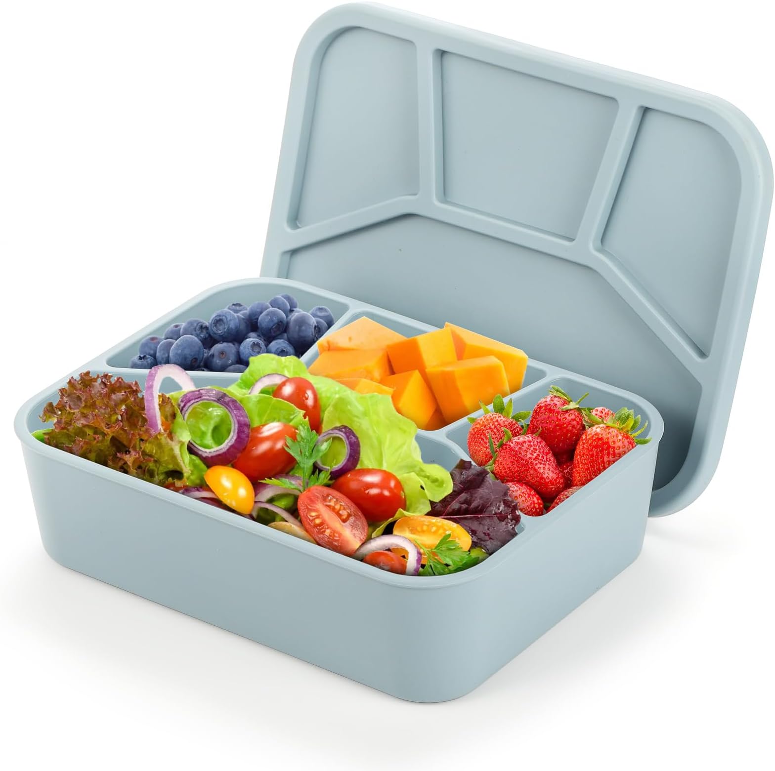 Amazon.com: Baderke 2 Pcs Leak Proof Silicone Bento Box Lunchbox with 4 ...