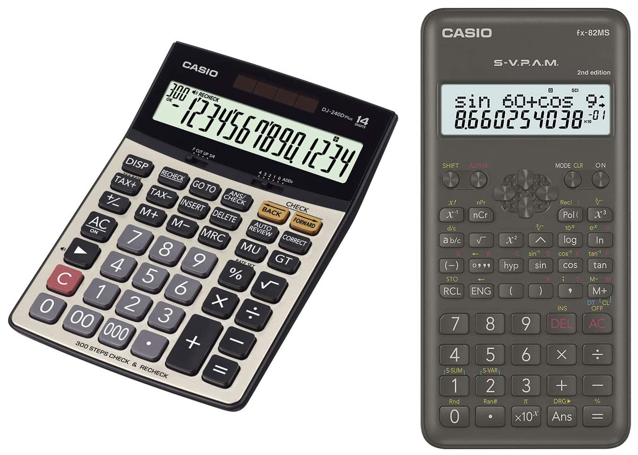 Casio Desktop Calculator & FX-82MS 2nd Gen Scientific Calculator, 240 ...