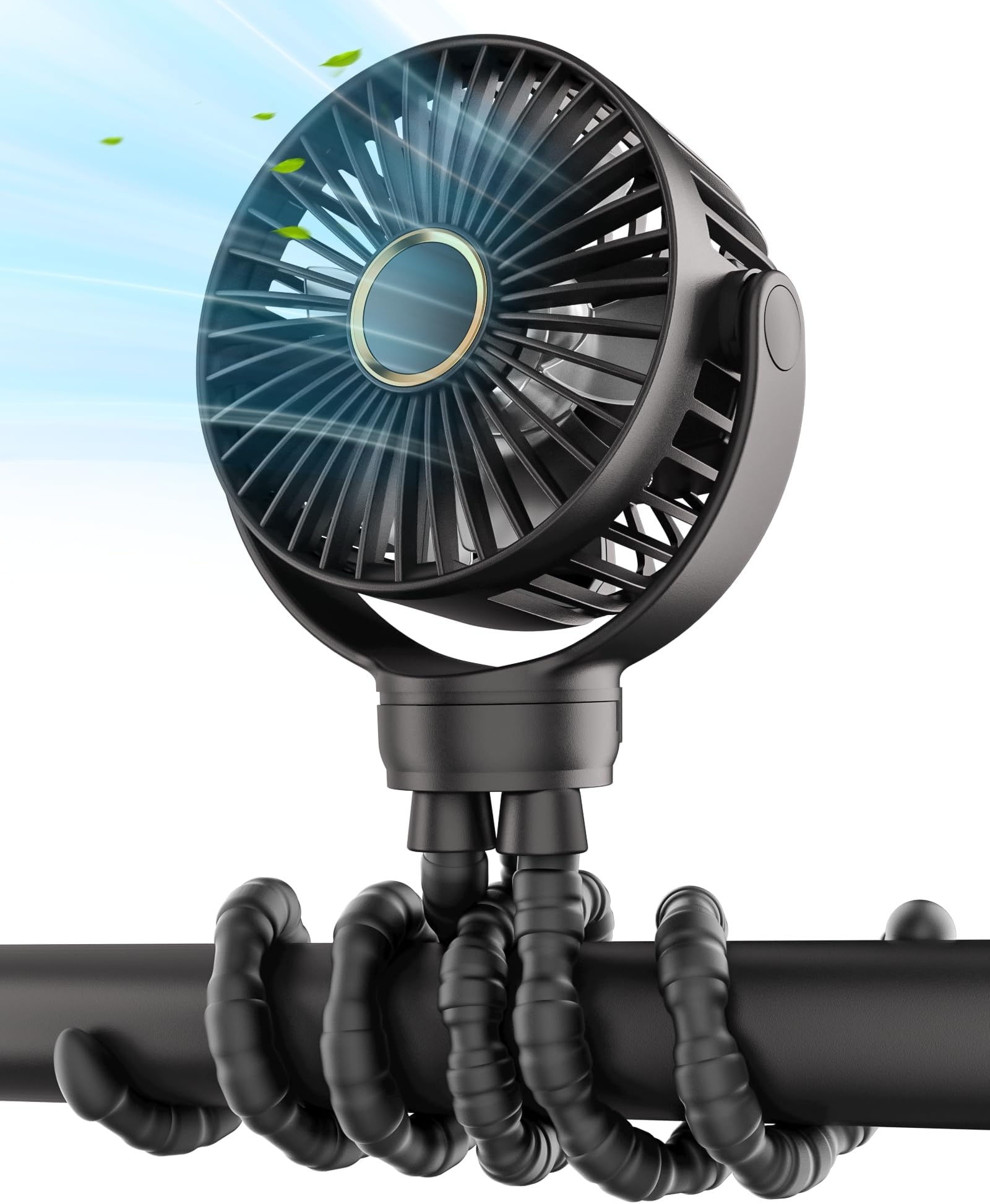 Amazon.com: Portable Handheld Stroller Fan, 5000mAh Battery Operated ...