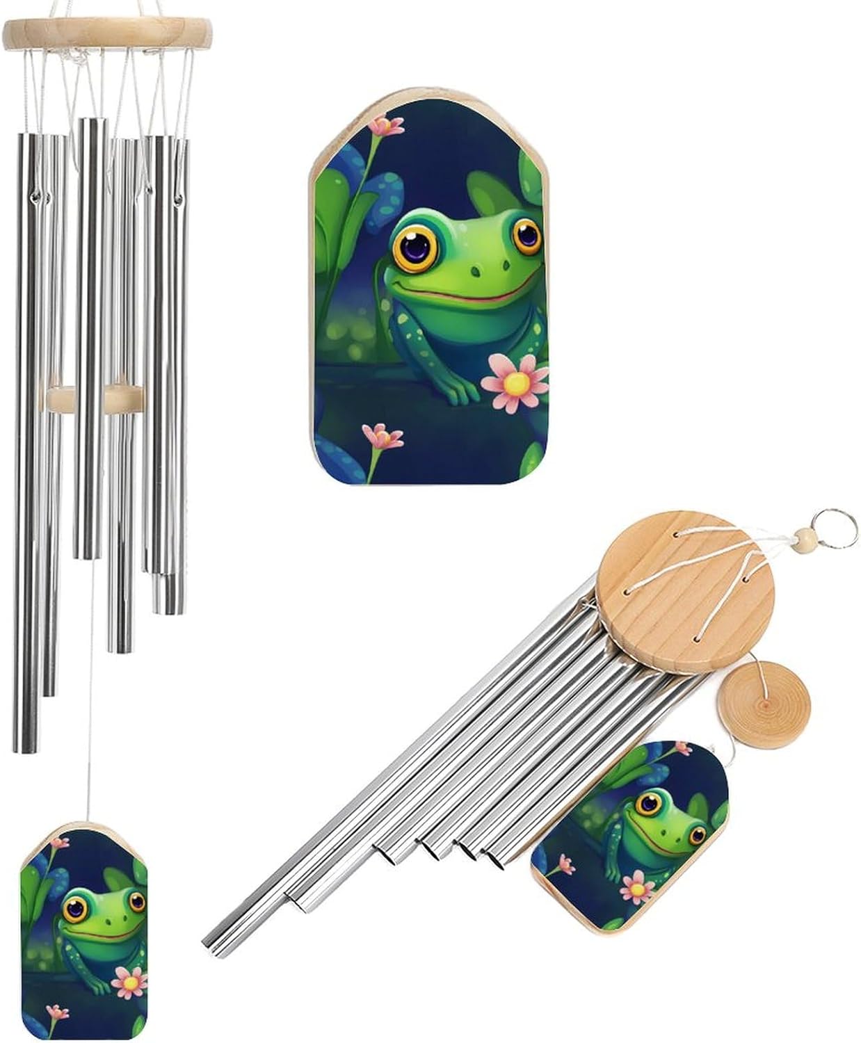 Amazon.com: Cute Frog Aluminum Wind Chimes Garden Wind Chimes ...