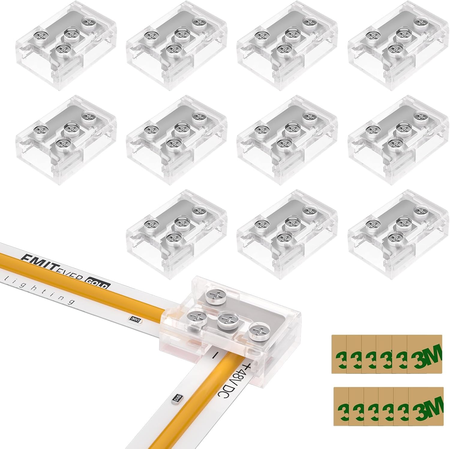 EMITEVER 10mm LED Strip Connectors 12pcs, Led Corner Connector T-Shaped ...