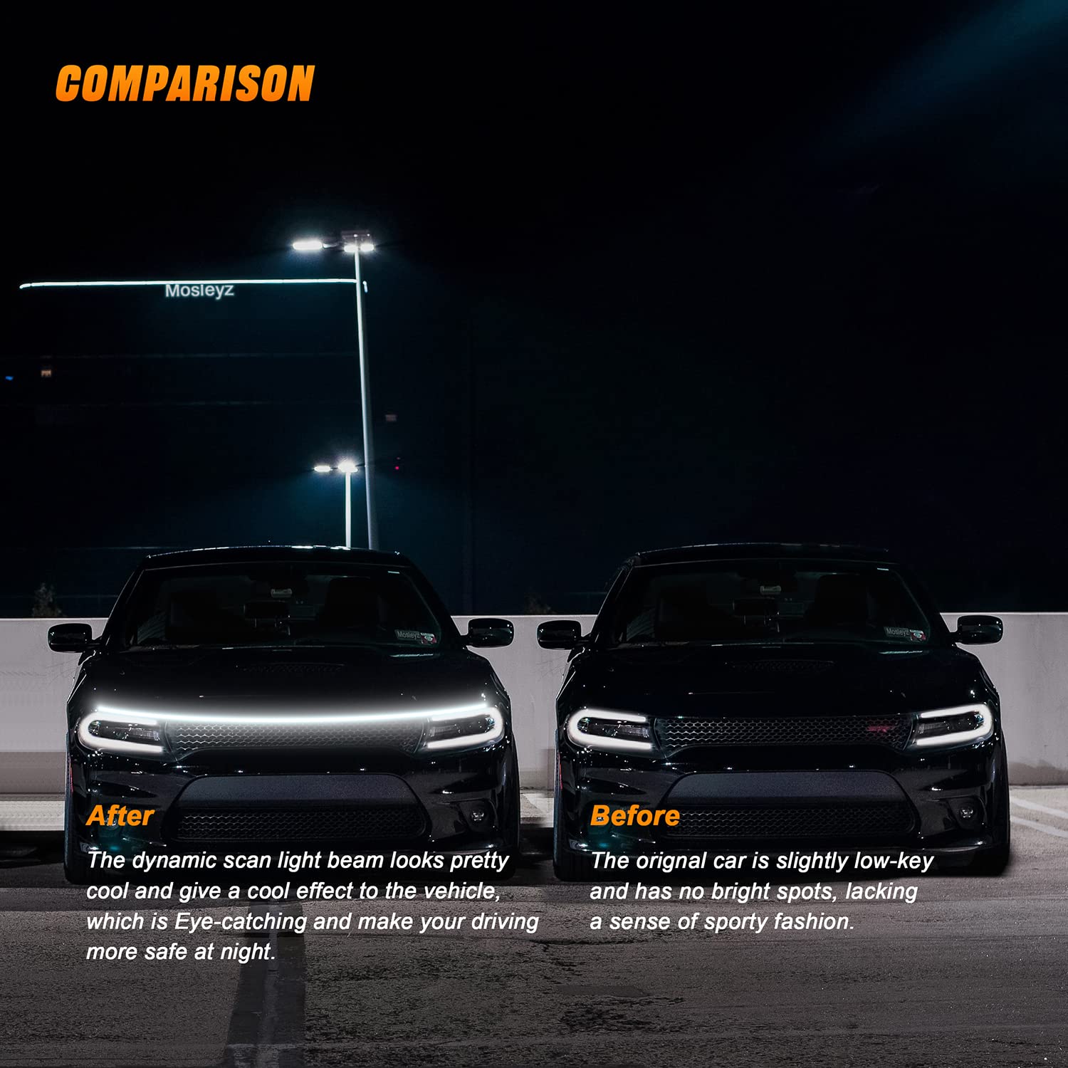 Snapklik.com : Car Hood Light Strip Dynamic LED Strip Light 59 Inches ...