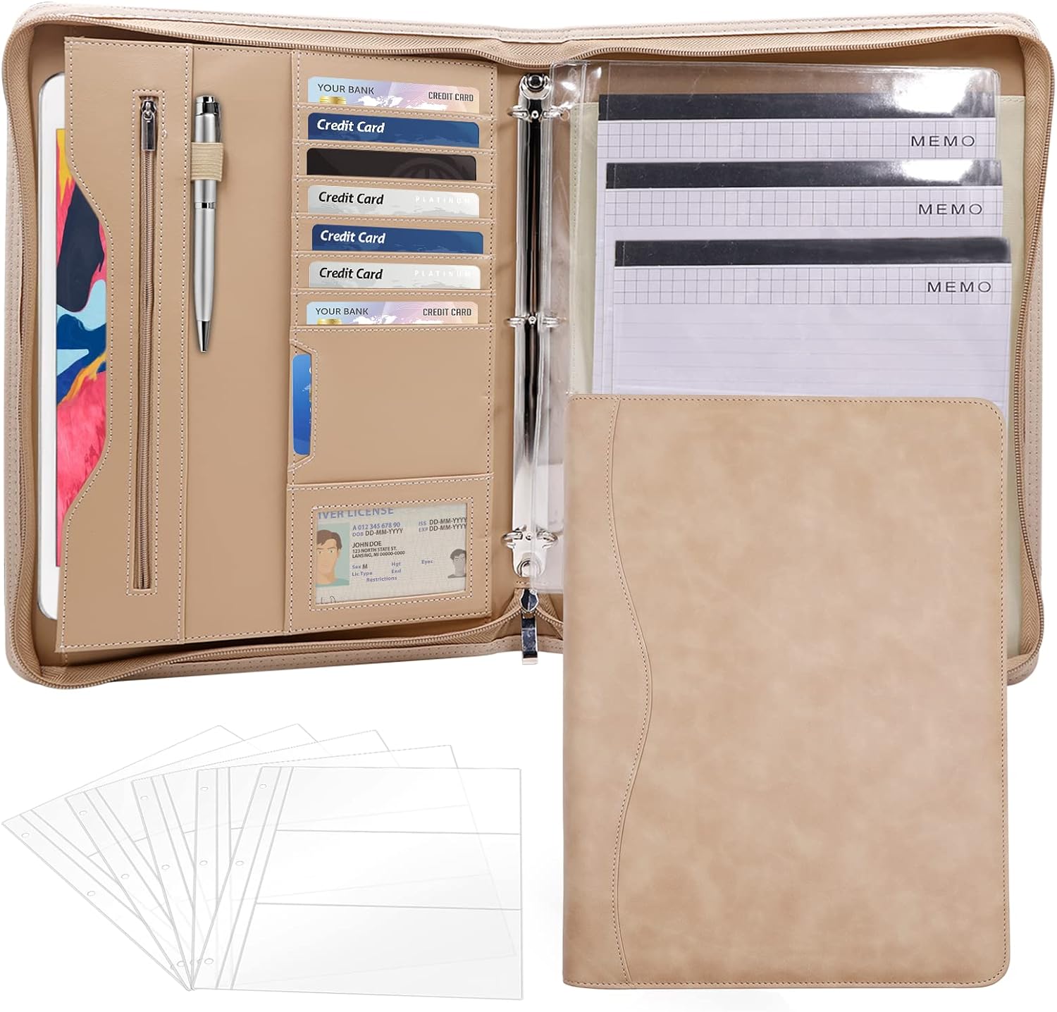 Sbrinnaliao Padfolio Portfolio Folder Binder-Organizer Planner Notebook ...