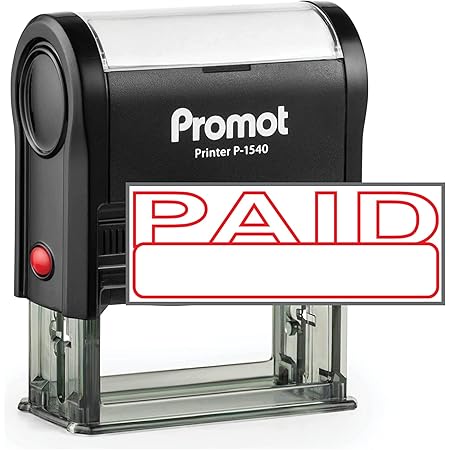 Amazon.com : Basic Paid Self Inking Rubber Stamp (Red Ink) - Large ...