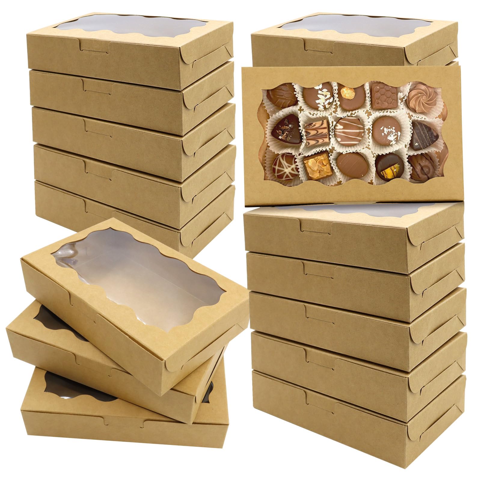 Amazon.com: Jyongmer 60 Pcs Cookie Boxes Pastry with Clear Window 7 x 4 ...