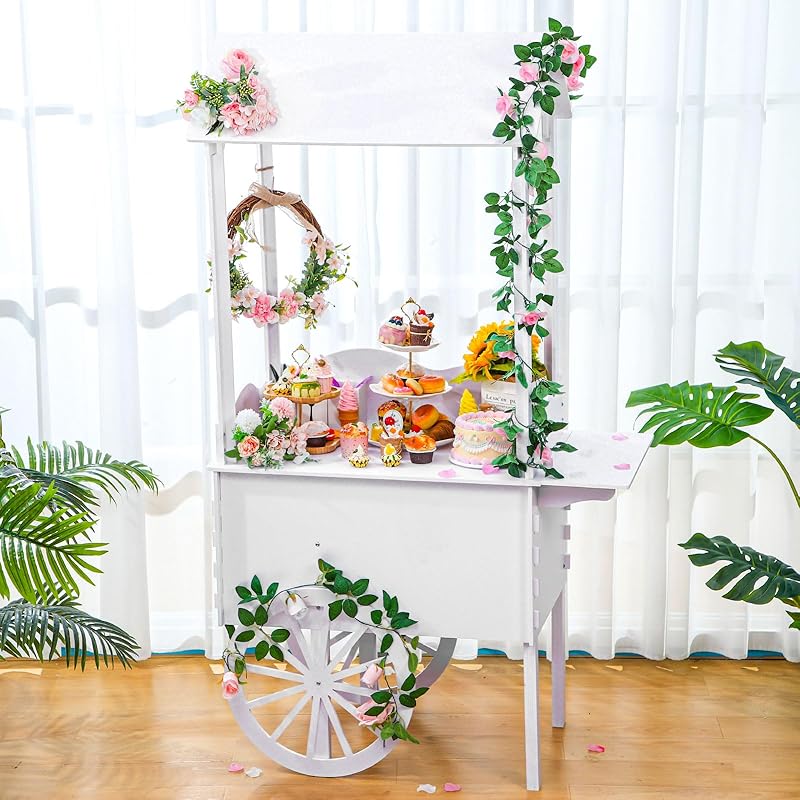 Amazon.com: Hoolerry Candy Cart with Wheels Dessert Cart on Wheels 6 ft ...