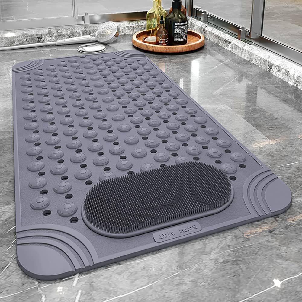 Amazon.com: Shower Foot Scrubber Mat with Natural Pumice Stone, Oval ...