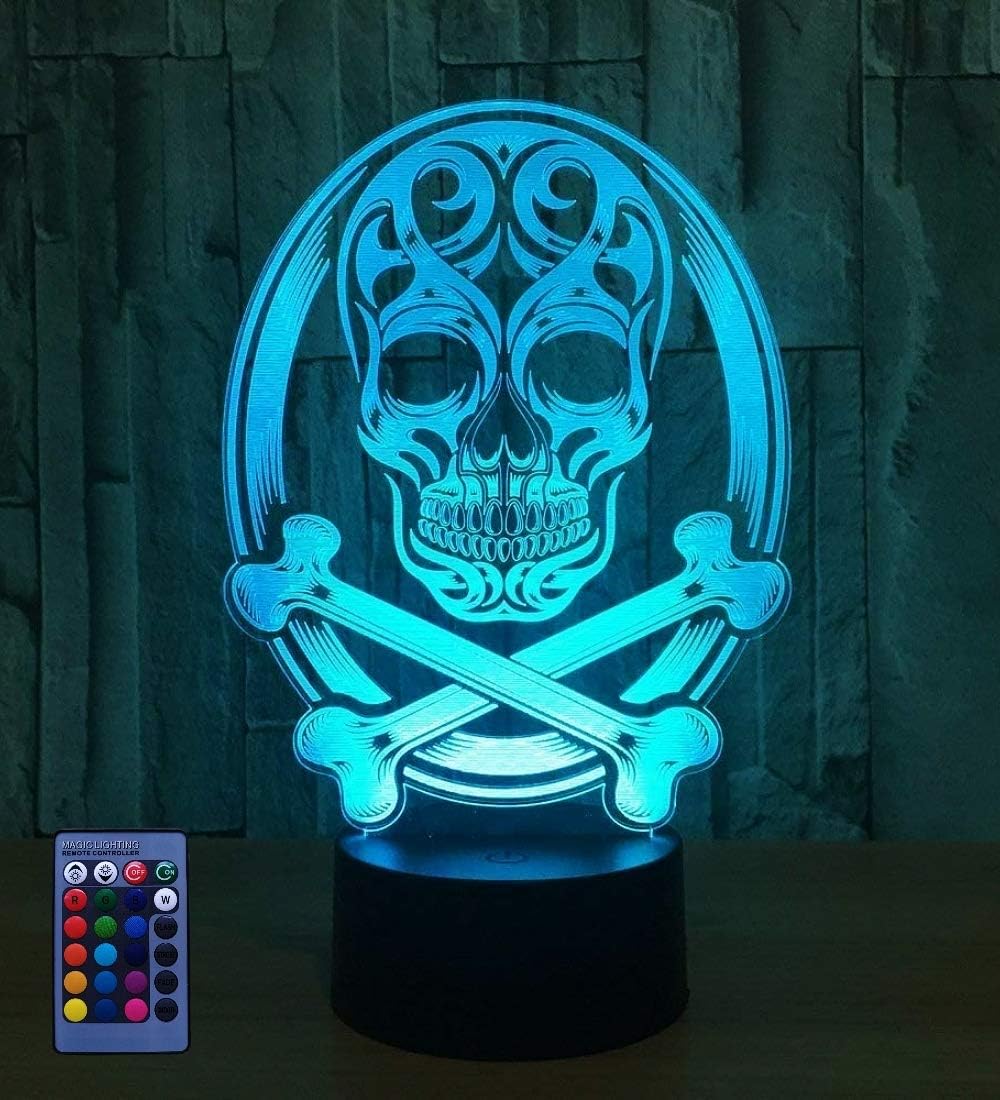 XINYUANLAI 3D Illusion Night Light Desk Lamp, 7 Colors Auto Gradual ...