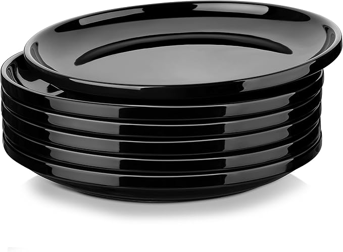 Amazon.com | LOVECASA Black Plates Dinner Plates Set of 6, 10.5 Inch ...