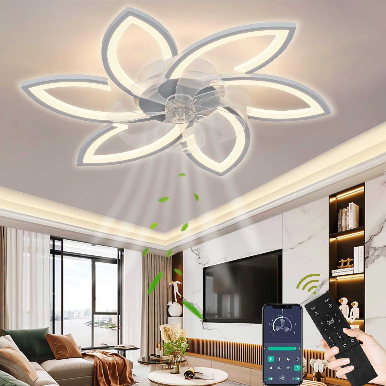 Wildcat Ceiling Fans with Lights, Quiet Modern LED with Remote Control ...