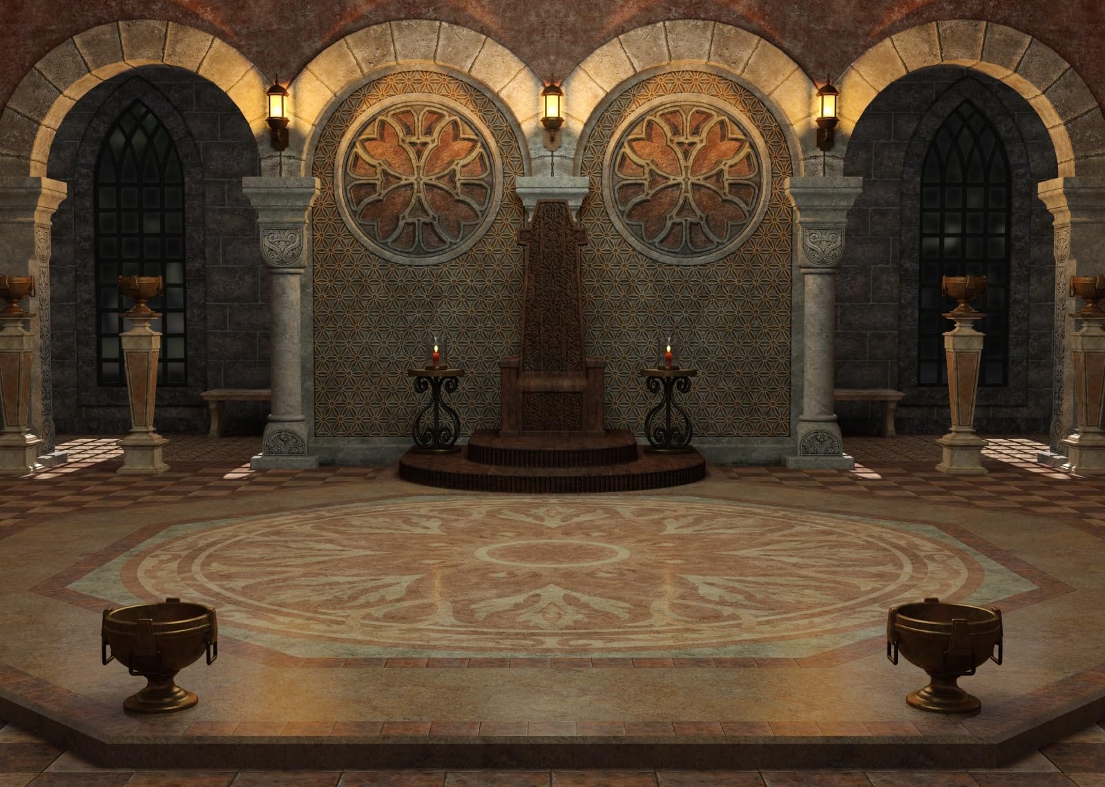 Amazon.com : BELECO 10x8ft Fabric Ancient Throne Room Backdrop Empty ...