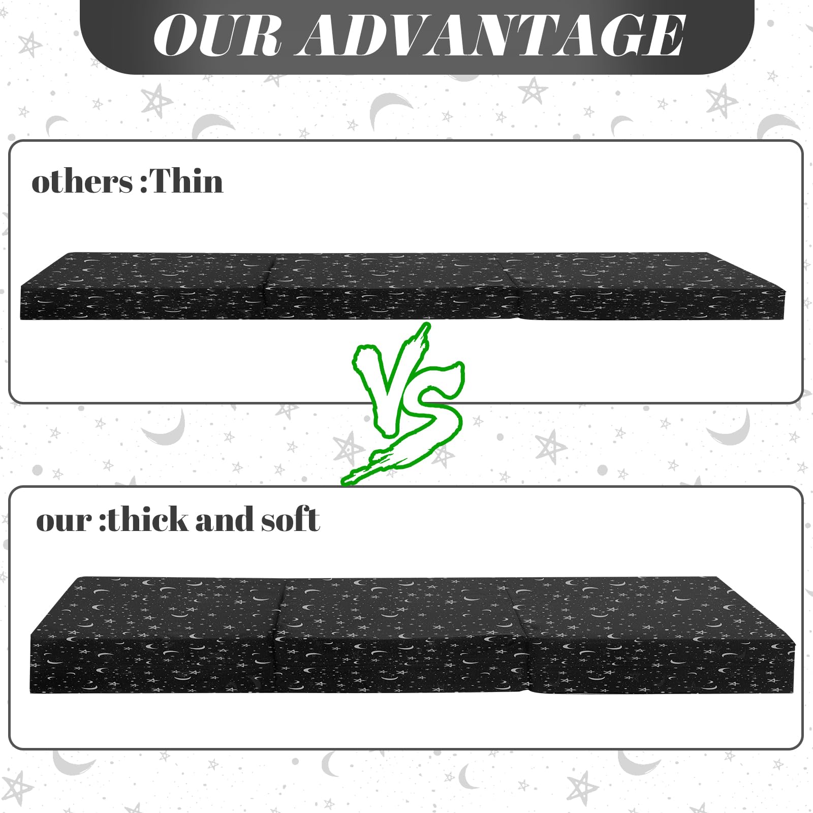 Timgle Foldable Floor Mattress for Kids Glow in The Dark Toddler Floor ...