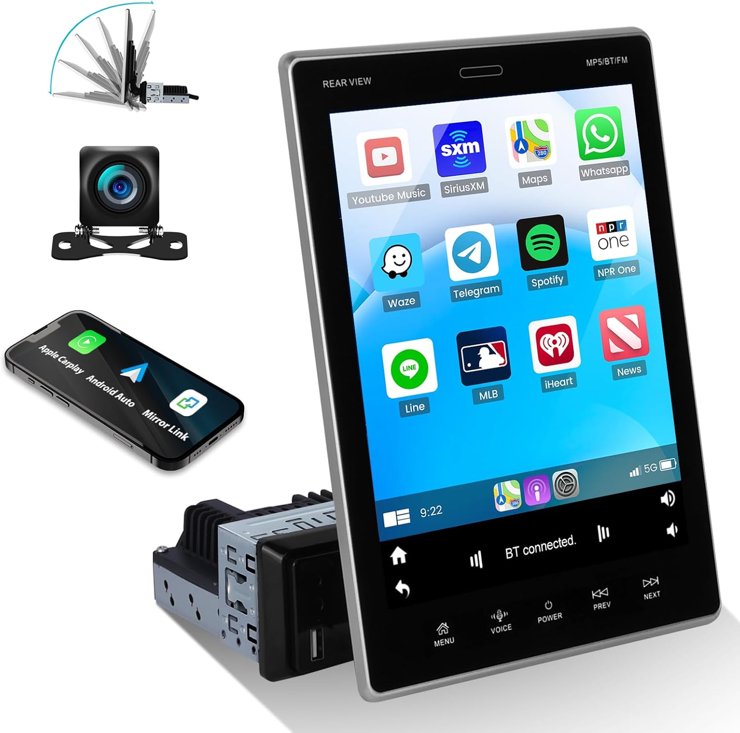 Amazon.com: [2+64G] Single Din Android 13 Car Radio with Apple Carplay ...