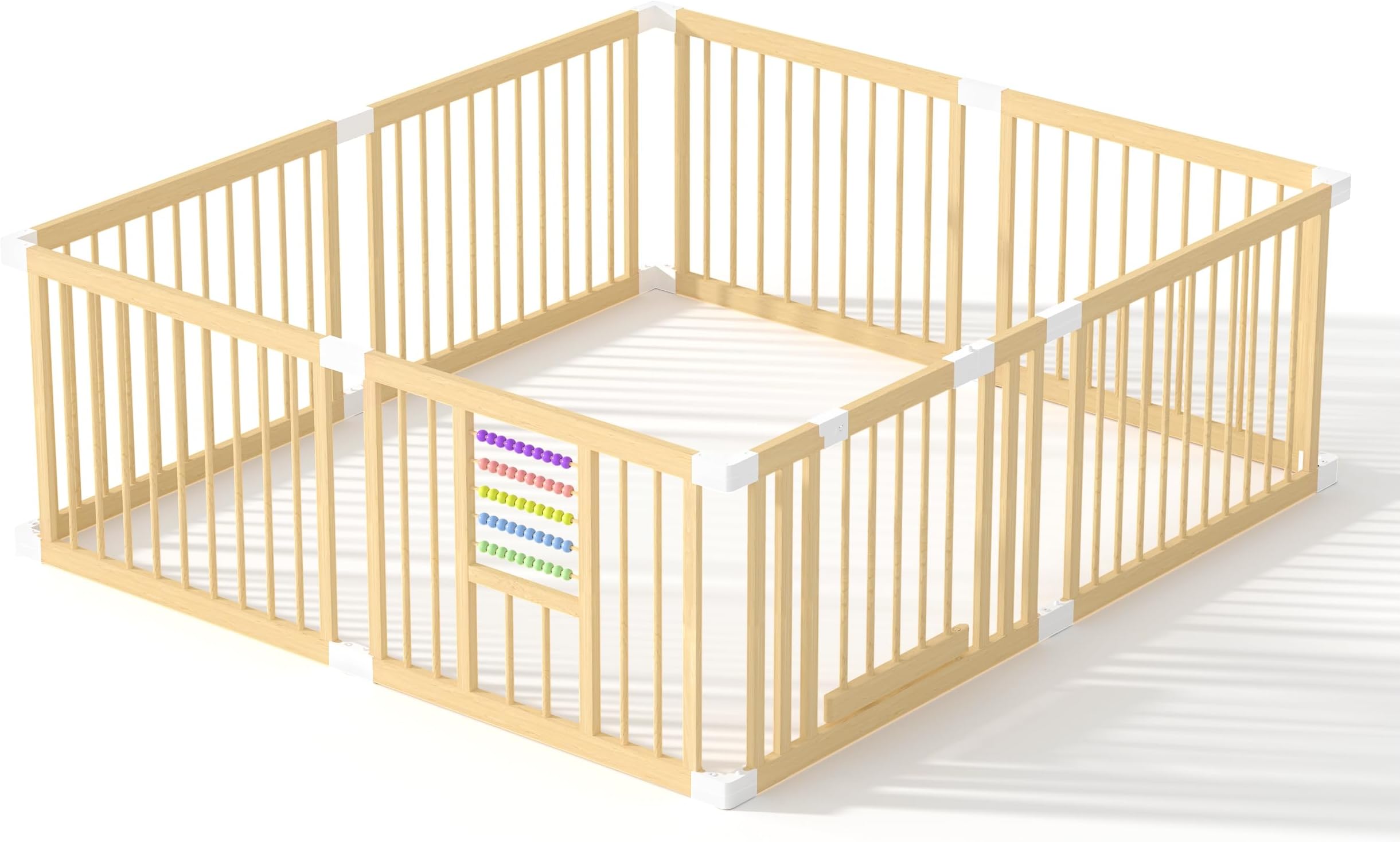 Amazon.com : Baby Playpen with Gate, Wooden Playpen for Babies and ...