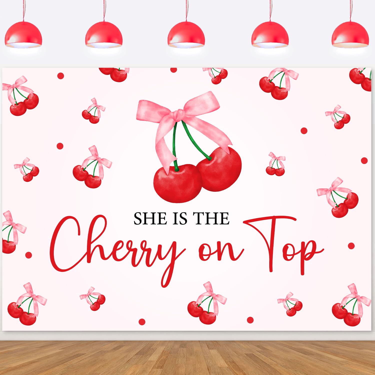 Amazon.com : She's The Cherry on Top Birthday Backdrop Fruit Themed ...
