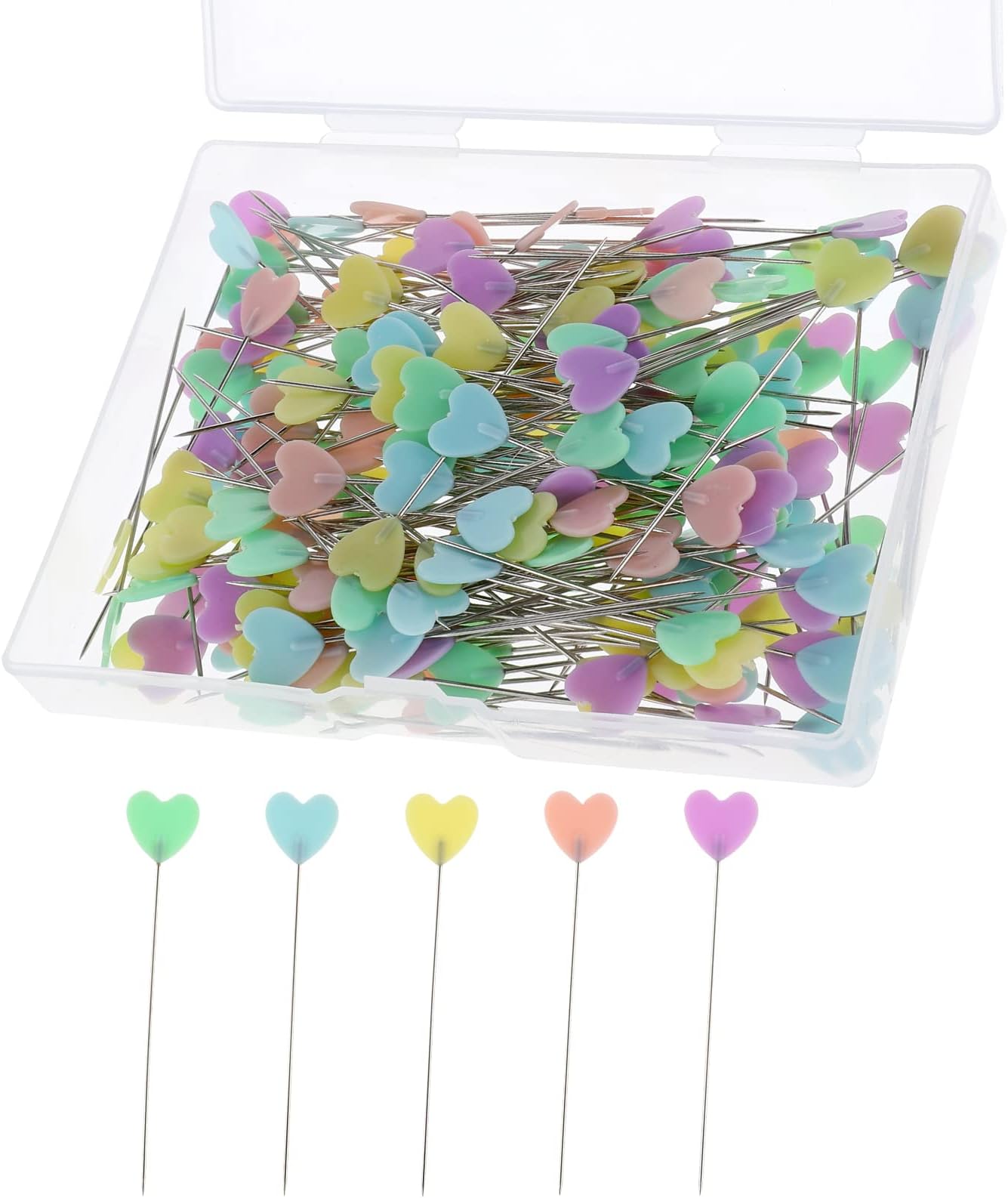 Amazon.com: 200 Pcs Flat Love Head Pins Sewing Pins Flat Head Straight ...