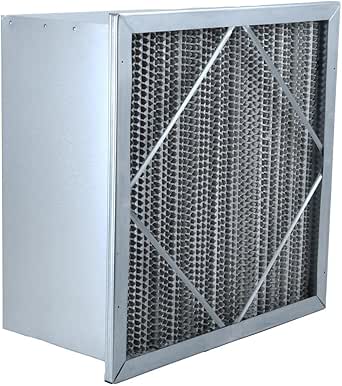 PRO SOURCE 24x24x12 Rigid Cell Box Filter with Header: Galvanized Frame ...