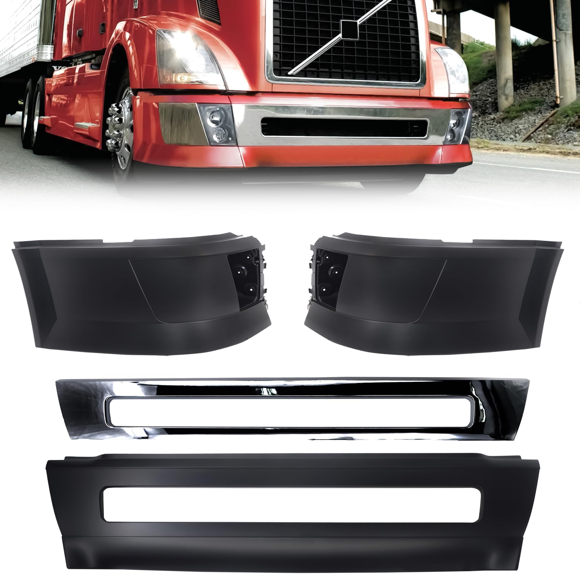 Amazon.com: Volvo VNL 04-15 Painted White P3029 Bumper Corner Left ...
