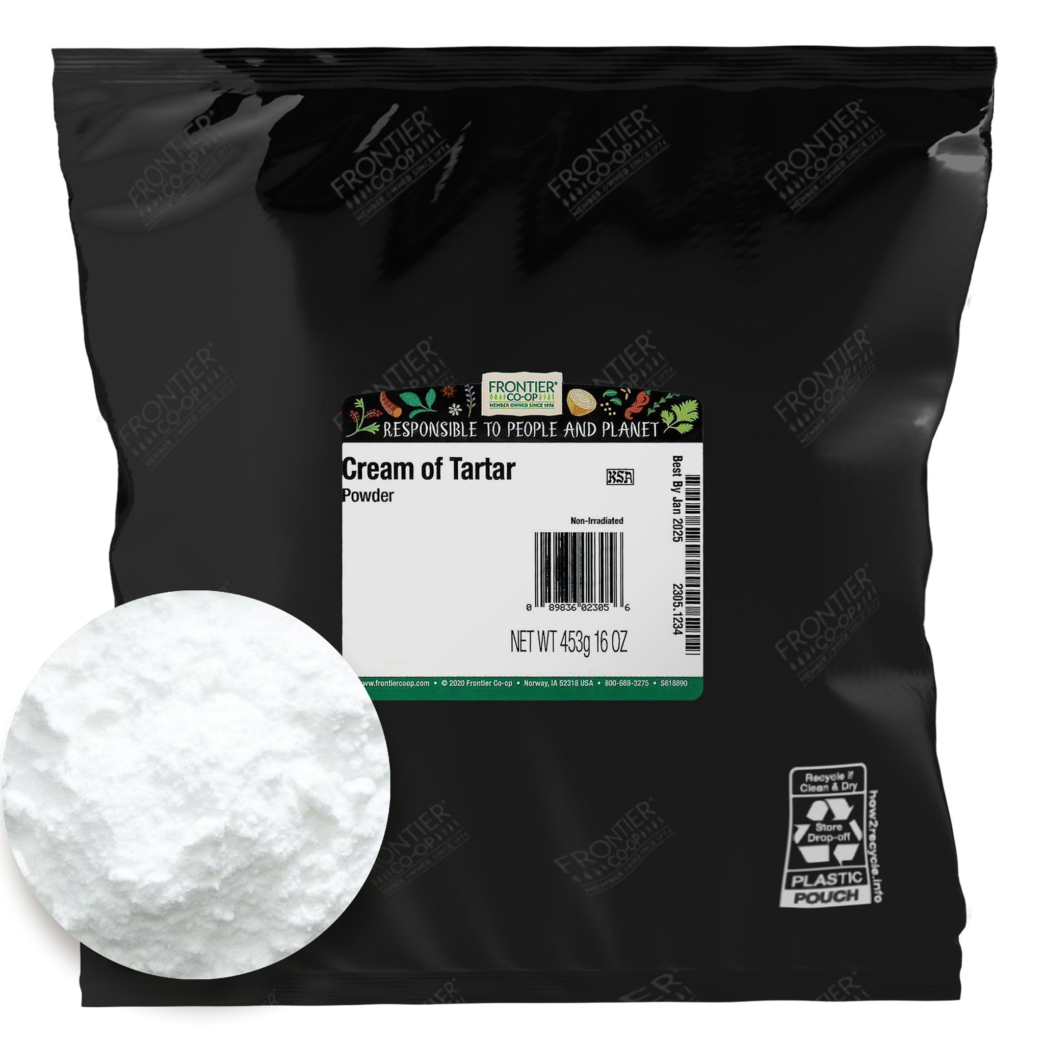 Amazon.com : Frontier Natural Products, Cream of Tartar Powder, 16 oz ...