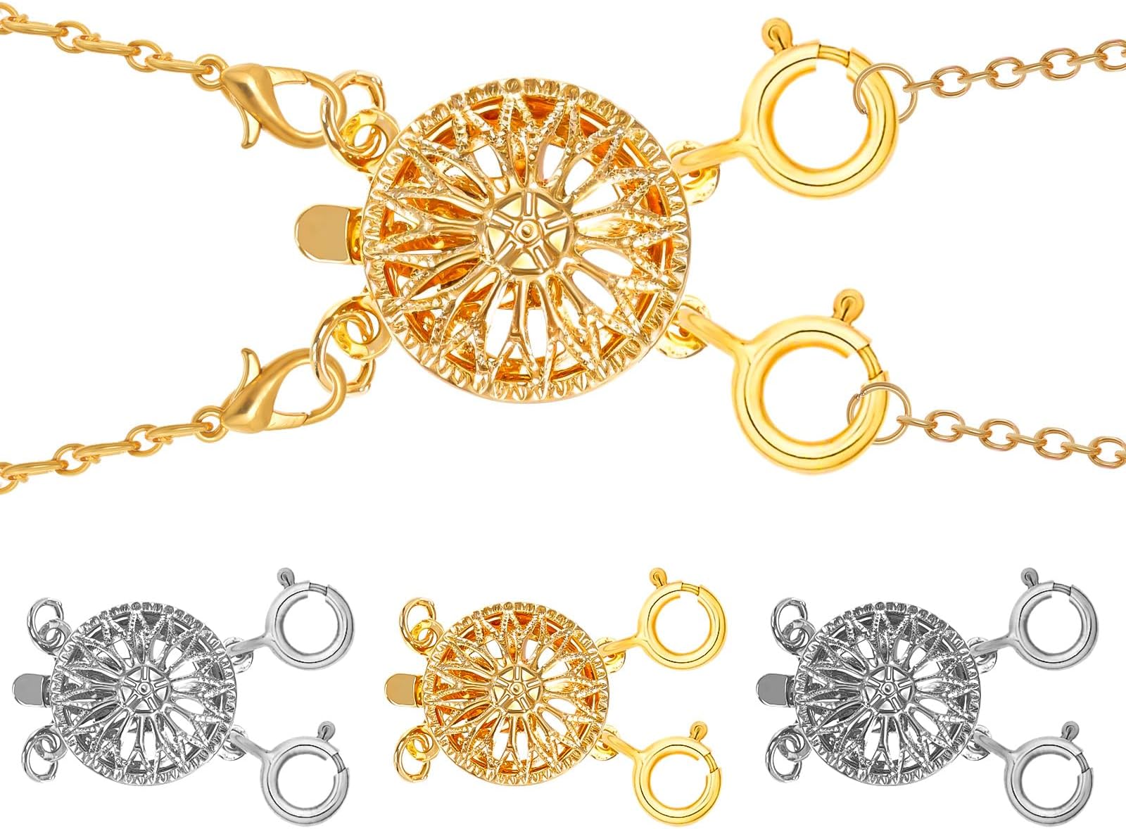 Amazon.com: Sibba 4 Pcs Necklace Layering Clasps Separator Gold ...