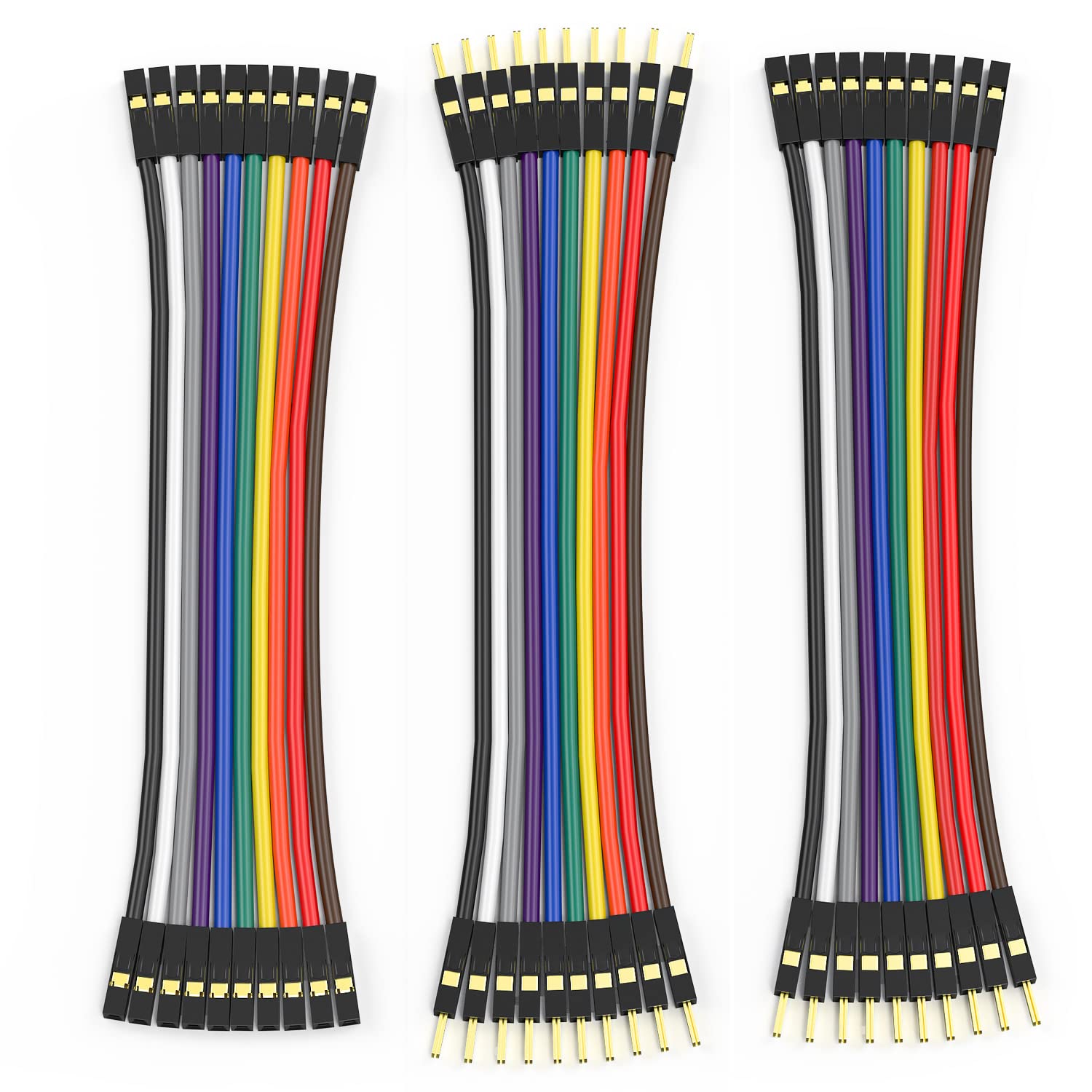 Amazon.com: 30PCS Multicolored Dupont Jumper Wires 24awg 3A 10pin Male ...