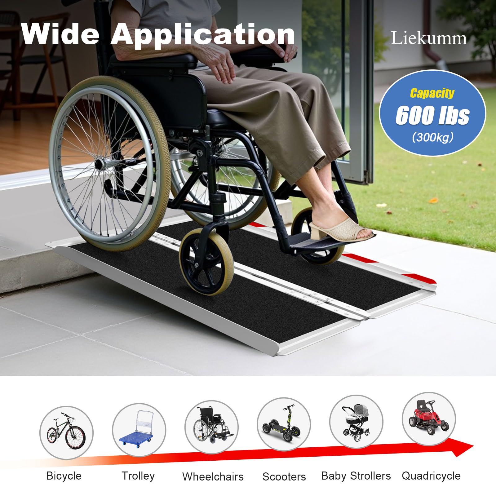 Snapklik.com : 2FT Portable Wheelchair Ramp, 30 Wide Non-Slip Aluminum ...