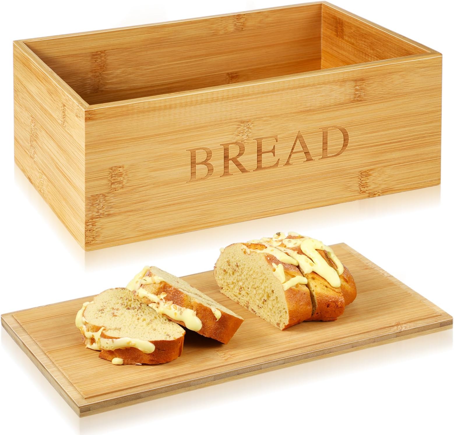 Amazon.com: Tioncy Bread Box for Kitchen, Bread Box with Cutting Board ...