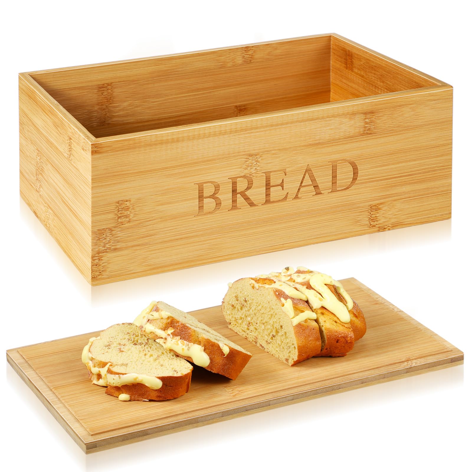Amazon.com: Tioncy Bread Box for Kitchen, Bread Box with Cutting Board ...