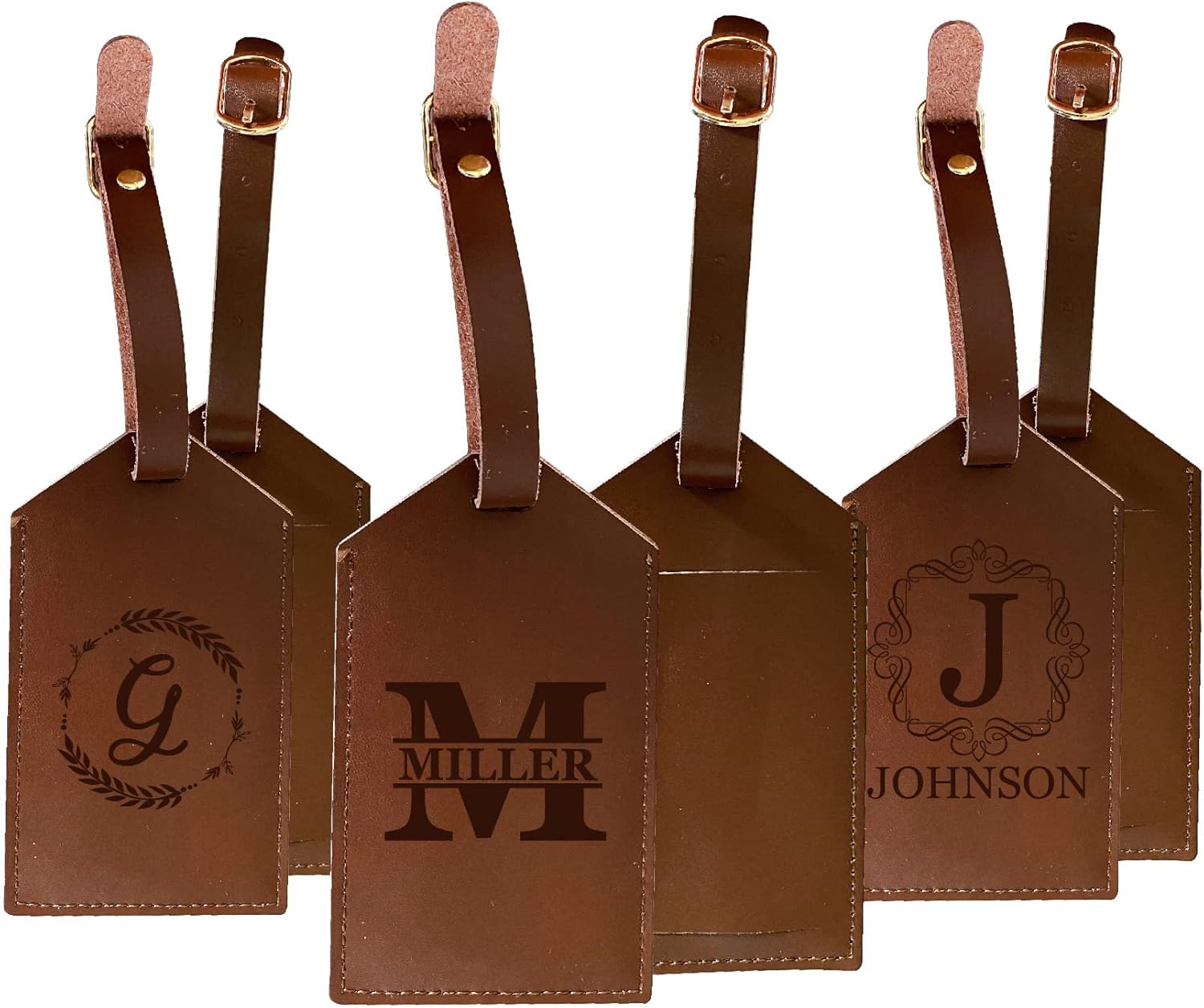 Amazon.com: R and R Imports Customizable Engraved Leather Luggage Tag ...