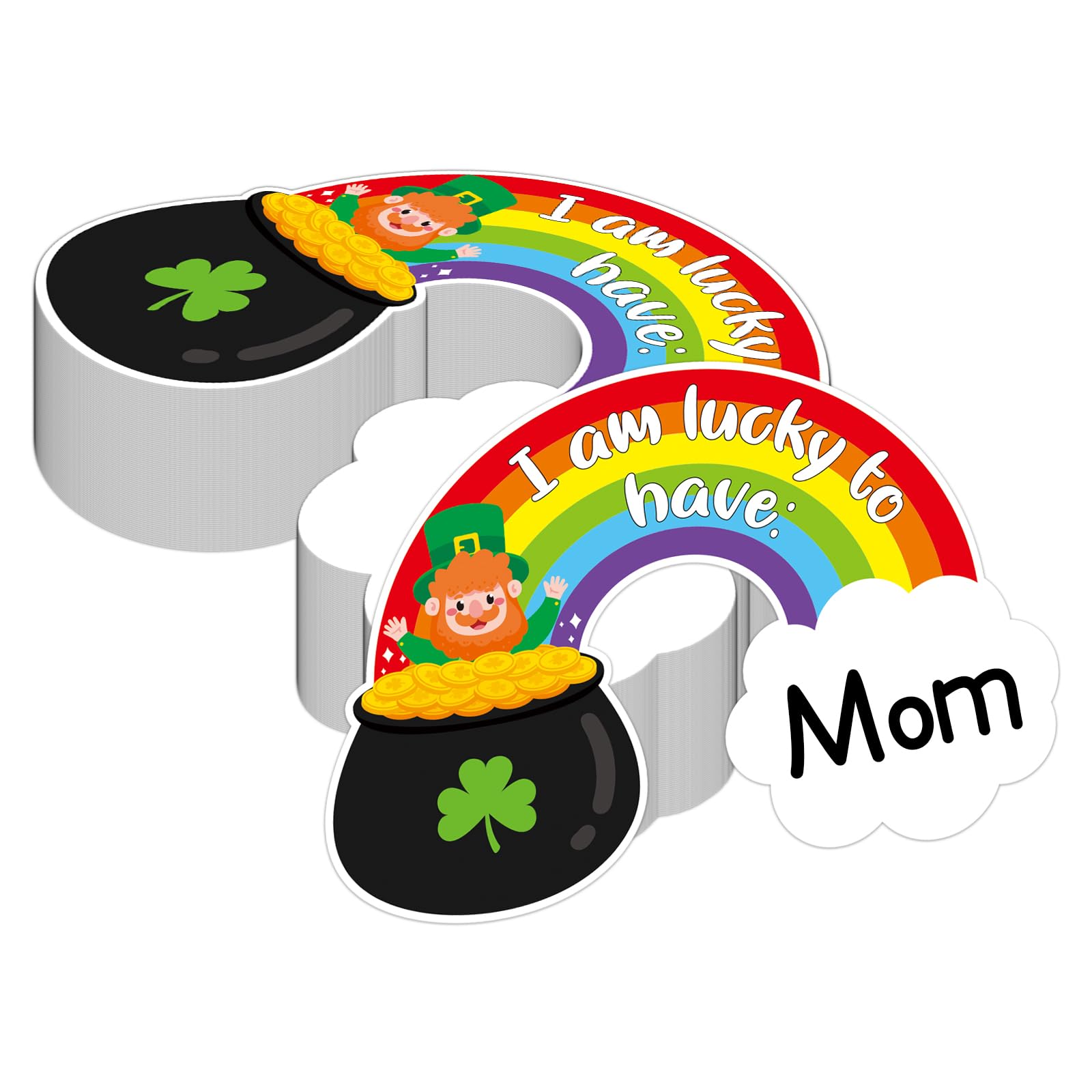 Amazon.com: 100 Pcs St. Patrick’s Day Rainbow Pot of Gold Cutouts ...