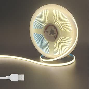 Amazon.com: Clearhill 5V 5mm Width USB COB LED Strip Lights,6.56FT/2M ...