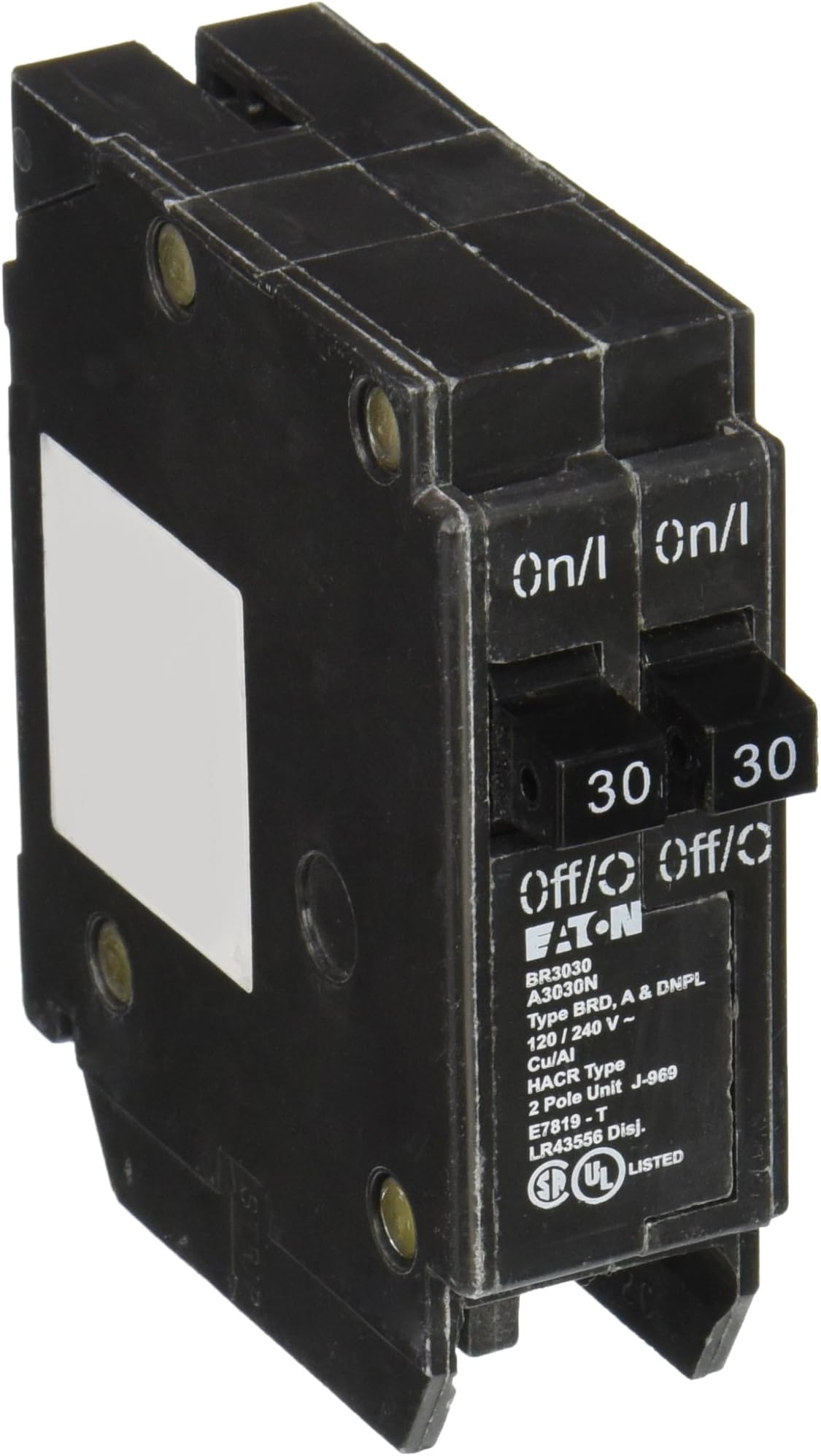 EATON CORPORATION Eaton Br3030 Single Pole Tandem Circuit Breaker, 120V ...