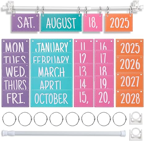 Amazon.com : Rainbow Flip Calendar Bulletin Board Set with Holder ...